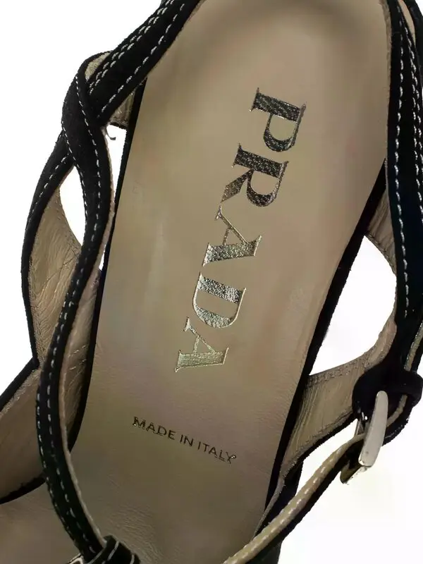 Prada 105mm Suede T-strap Pumps