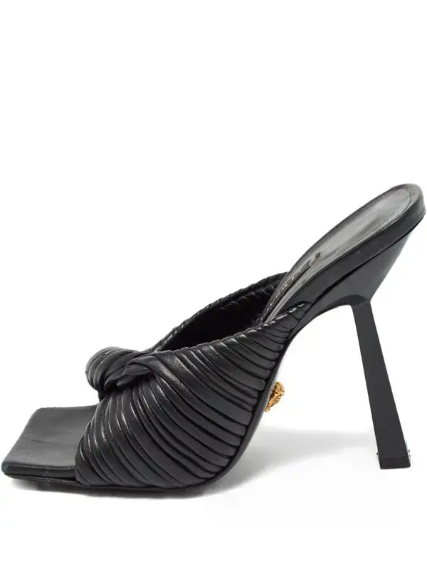 Versace 105mm Pleated-knot Sandals - Black