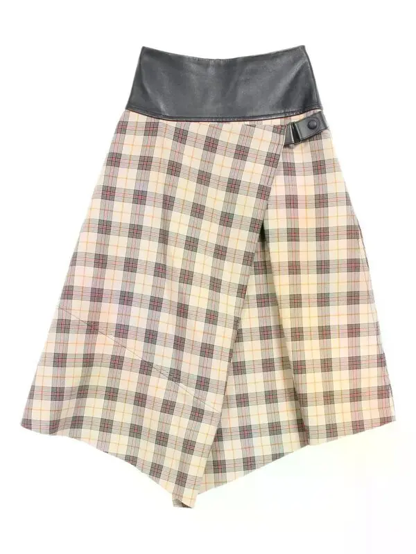 LOUIS VUITTON 2010s Checked Wool-blend Skirt