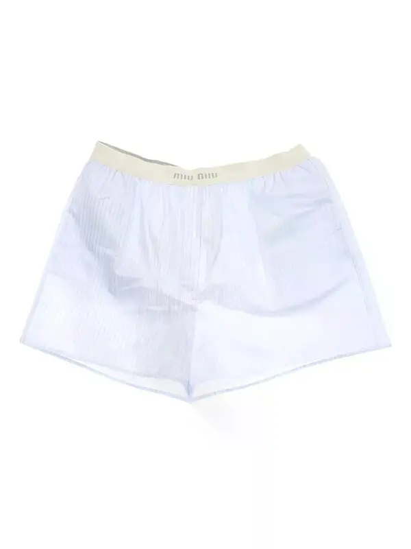 Miu Miu Striped Cotton Shorts