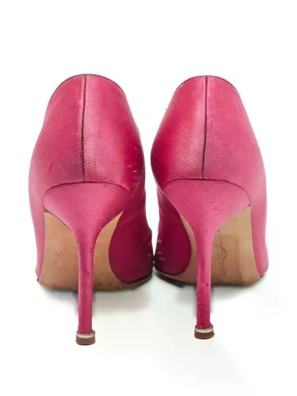 Manolo Blahnik 100mm Hangisi Satin Stiletto Pumps - Pink
