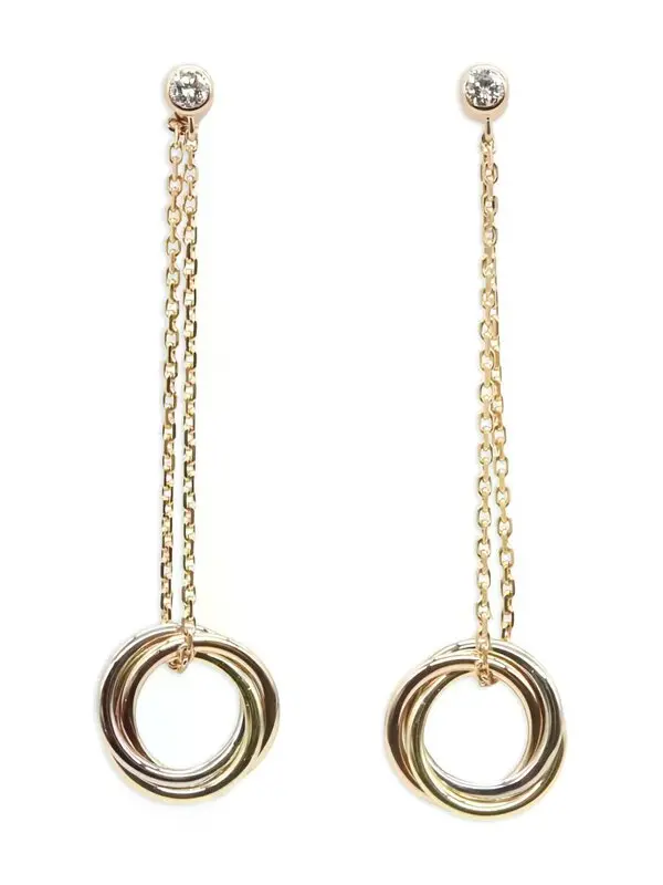 CARTIER 2010s 18k Yellow Trinity Circle Earrings - Gold