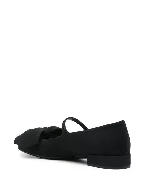 Valentino Garavani Bowjane Leather Ballerina Flats - Black
