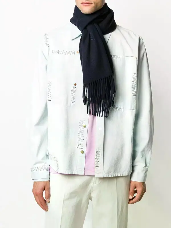 Saint Laurent Woven Fringed Scarf