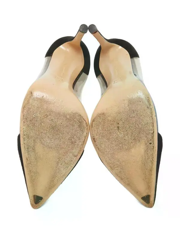 GIANVITO ROSSI 105mm Plexi Transparent-panel Stiletto Sandals - Black