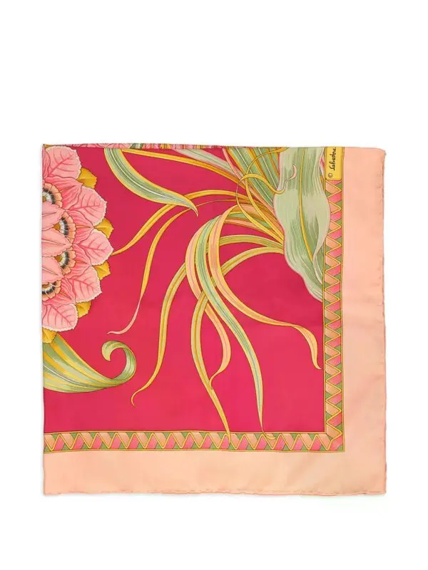 FERRAGAMO Floral-print Silk Foulard - Pink