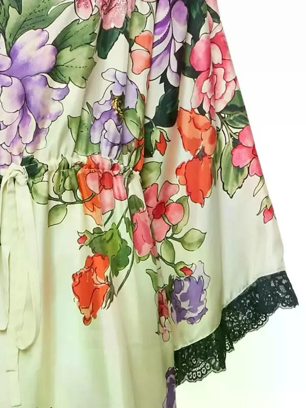 GUCCI 花 Linen floral vintage dress ワンピース Gucci Floral-print Silk Dress - Multicolour | Editorialist