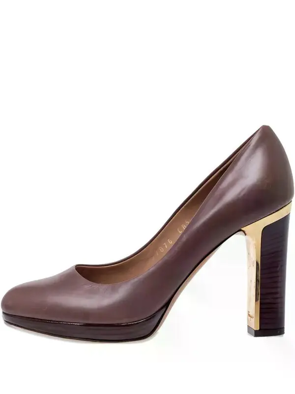 FERRAGAMO 95mm Leather Heeled Pumps
