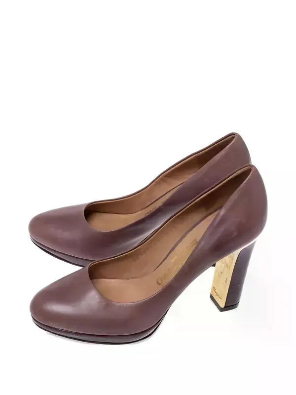 FERRAGAMO 95mm Leather Heeled Pumps