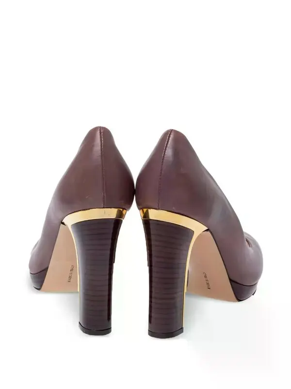 FERRAGAMO 95mm Leather Heeled Pumps