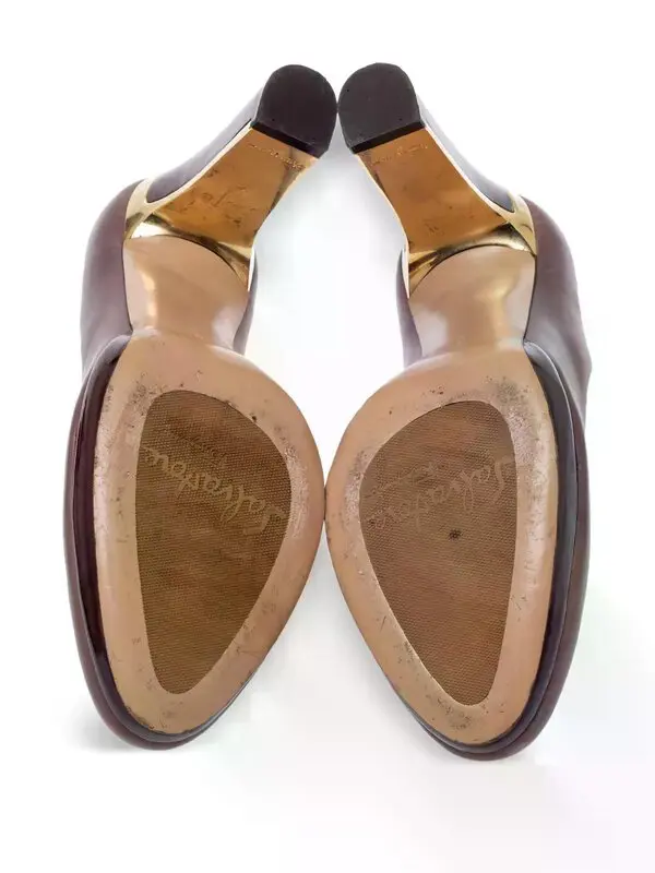 FERRAGAMO 95mm Leather Heeled Pumps