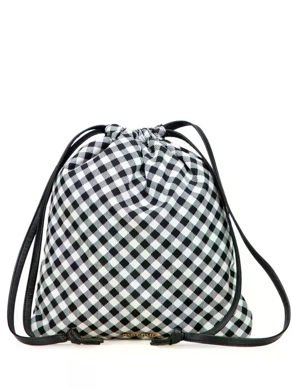 Miu Miu Nylon Gingham Drawstring Pouch