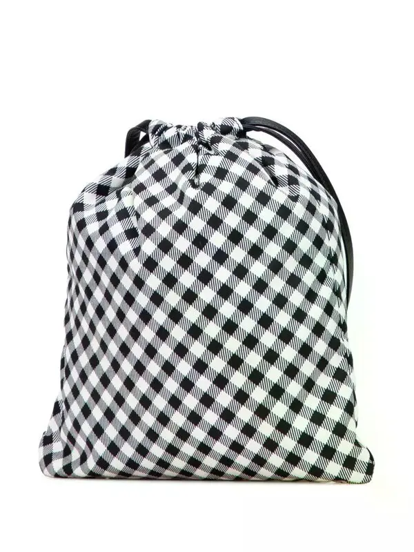Miu Miu Nylon Gingham Drawstring Pouch