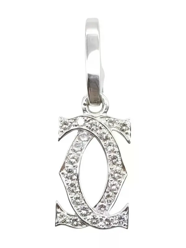 CARTIER 2010s 18k White Gold Charm Diamond Pendant - Silver