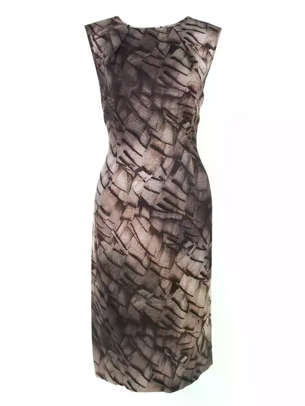 Escada Sleeveless Mosaic Print Day Dress