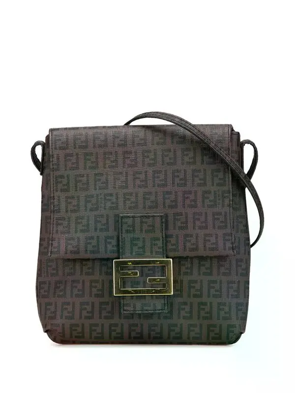 Fendi Zucchino Spalmati Crossbody Bag - Brown
