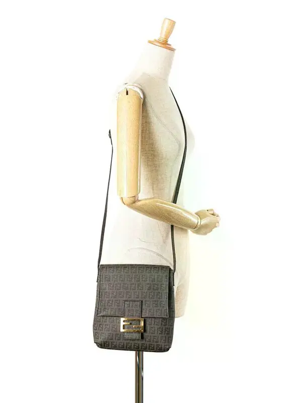 Fendi Zucchino Spalmati Crossbody Bag - Brown