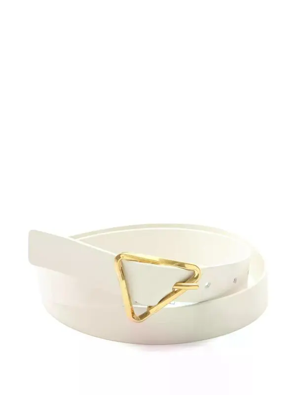 Bottega Veneta Triangle-detail Leather Belt - White