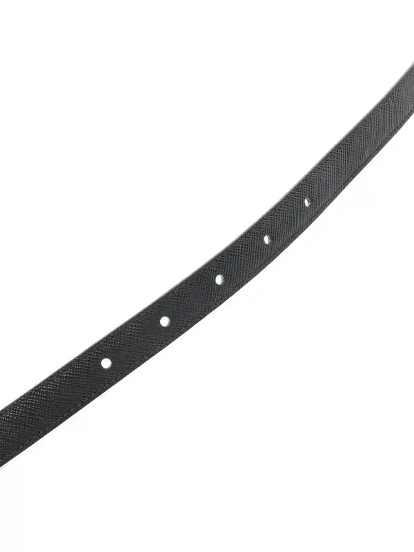 Prada Triangle-logo Leather Belt - Black