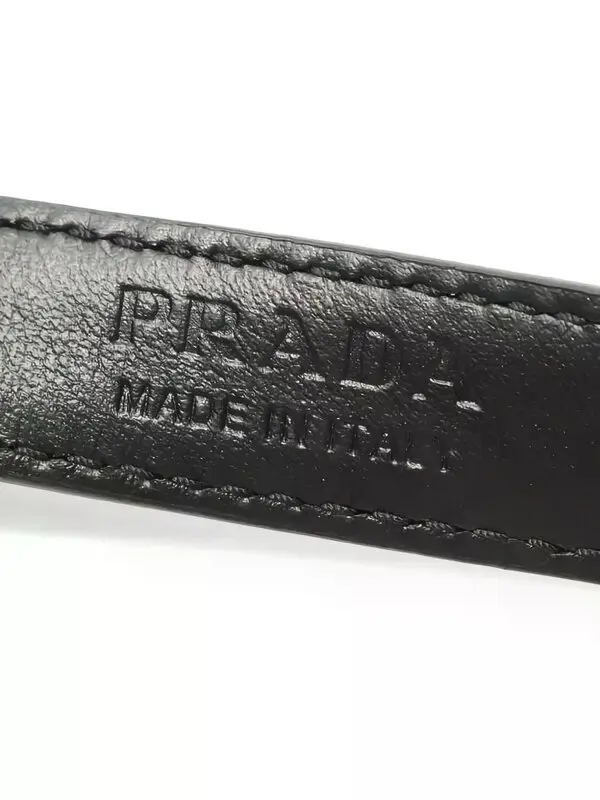 Prada Triangle-logo Leather Belt - Black