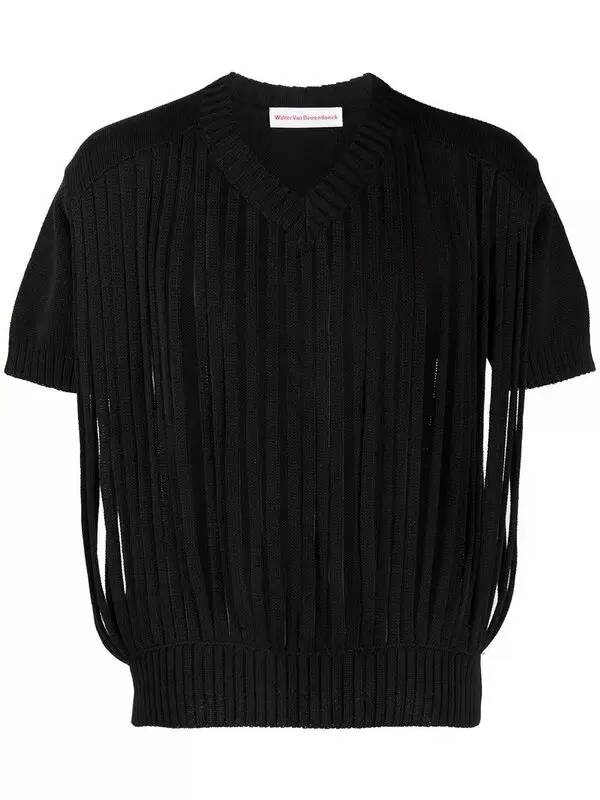 WALTER VAN BEIRENDONCK Fine Knit V-neck Top