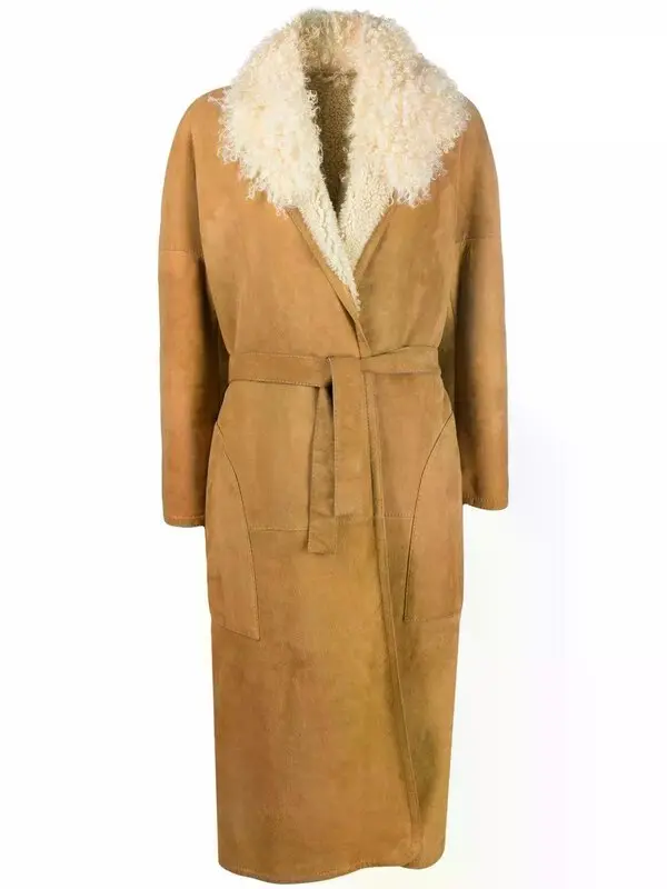 Hermès 1990s Leather Tied-waist Coat