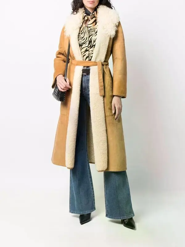 Hermès 1990s Leather Tied-waist Coat