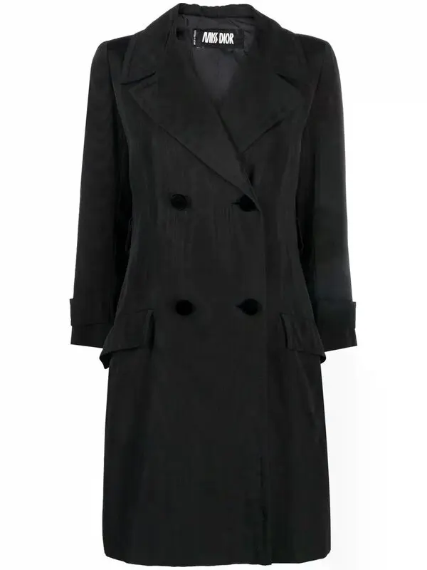 Dior 1970s Silk-blend Double-breasted Trench Coat