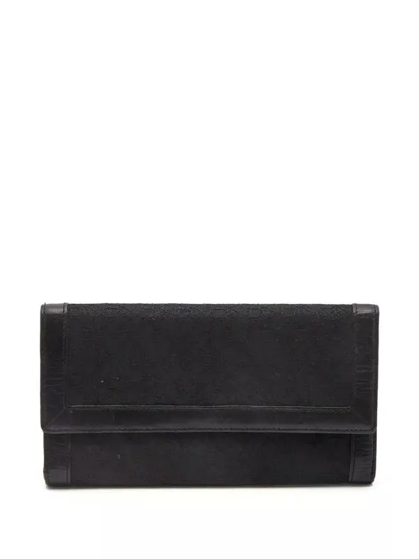 Dkny Pre-owned Textured-canvas Wallet - Black