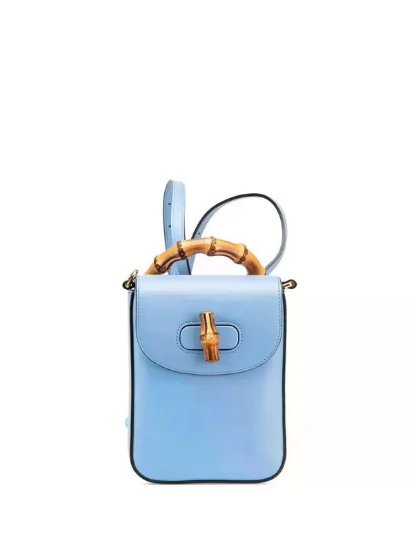 Gucci Mini Bamboo Top Handle Satchel - Blue