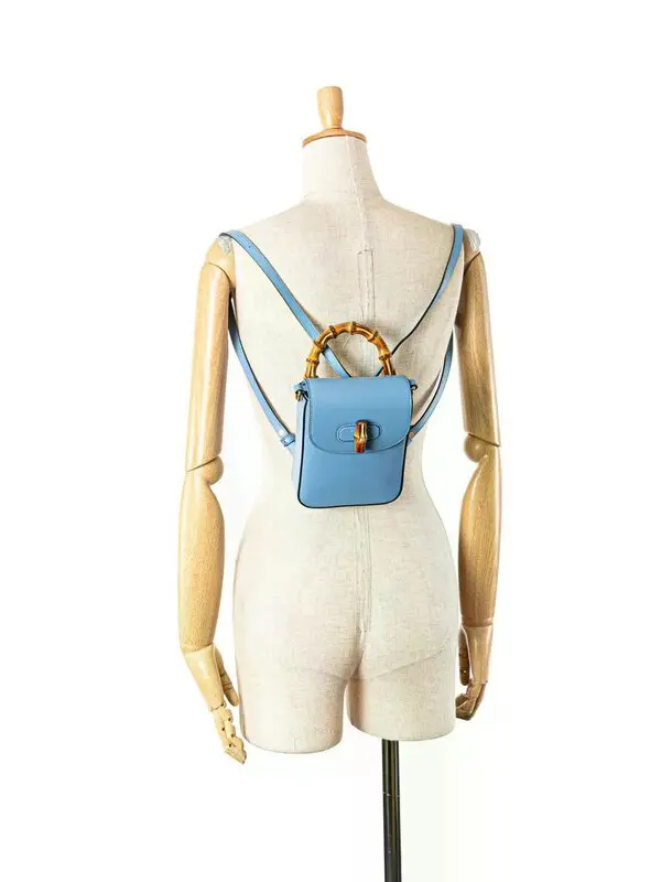 Gucci Mini Bamboo Top Handle Satchel - Blue