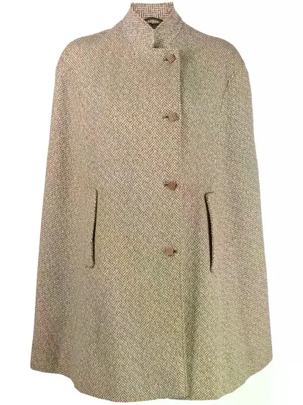 A.N.G.E.L.O. VINTAGE CULT 1960s Herringbone Cape-style Coat