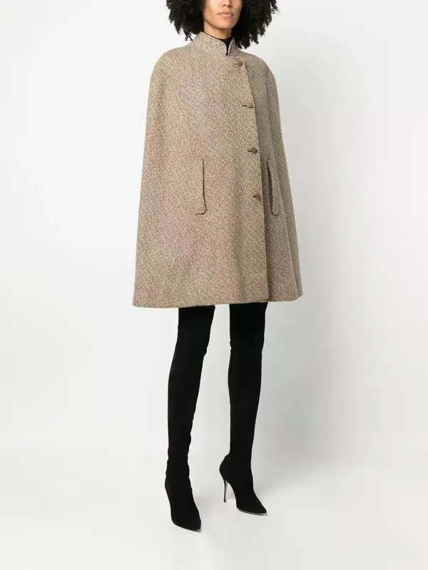 A.N.G.E.L.O. VINTAGE CULT 1960s Herringbone Cape-style Coat
