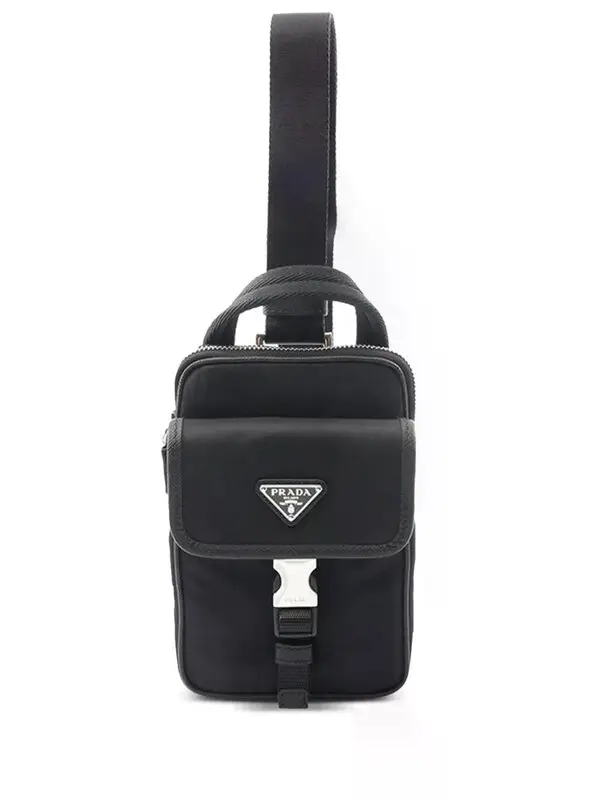 Prada Re-nylon And Saffiano Smartphone Crossbody Bag - Black