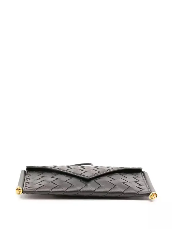 Bottega Veneta Calfskin Intrecciato Solstice Phone Pouch Crossbody Bag - Black