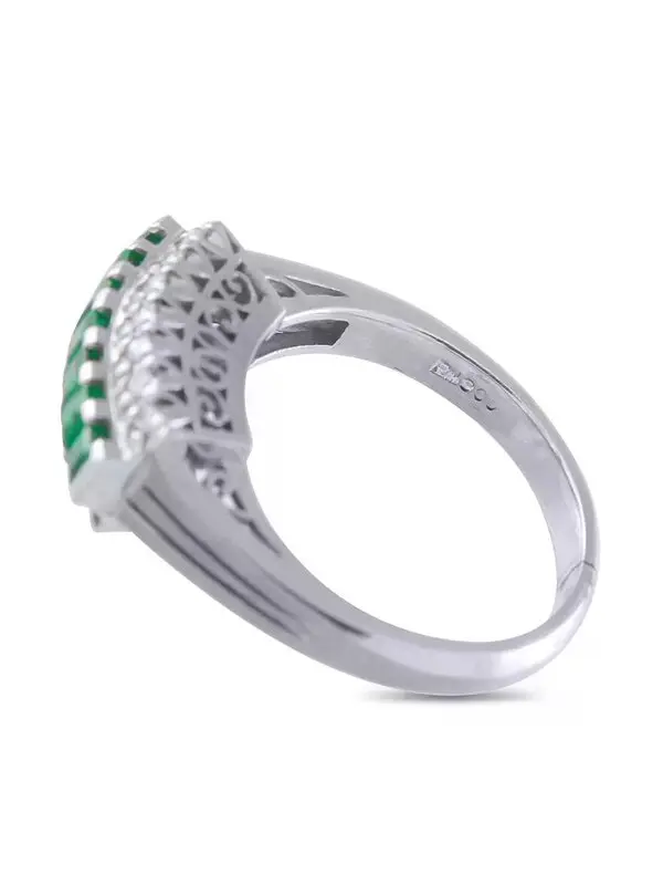 LB EXCLUSIVE Platinum, Diamond And Emerald Ring