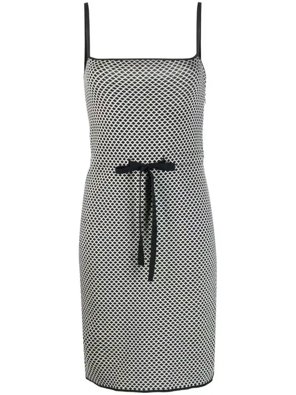 Dior 2010s Geometric Pattern Drawstring Dress