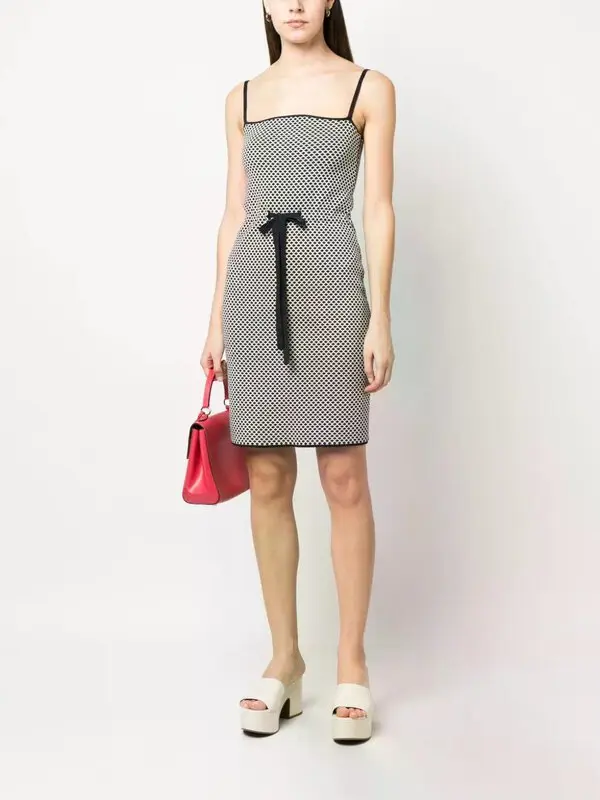 Dior 2010s Geometric Pattern Drawstring Dress