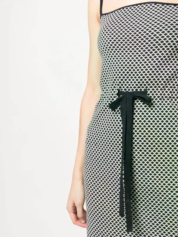 Dior 2010s Geometric Pattern Drawstring Dress