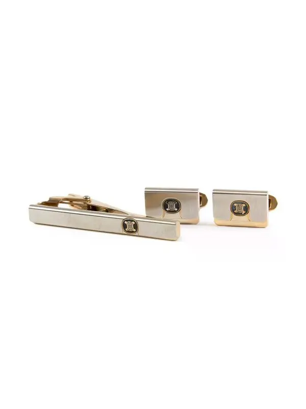 Celine 1990s Triomphe Cufflinks Set
