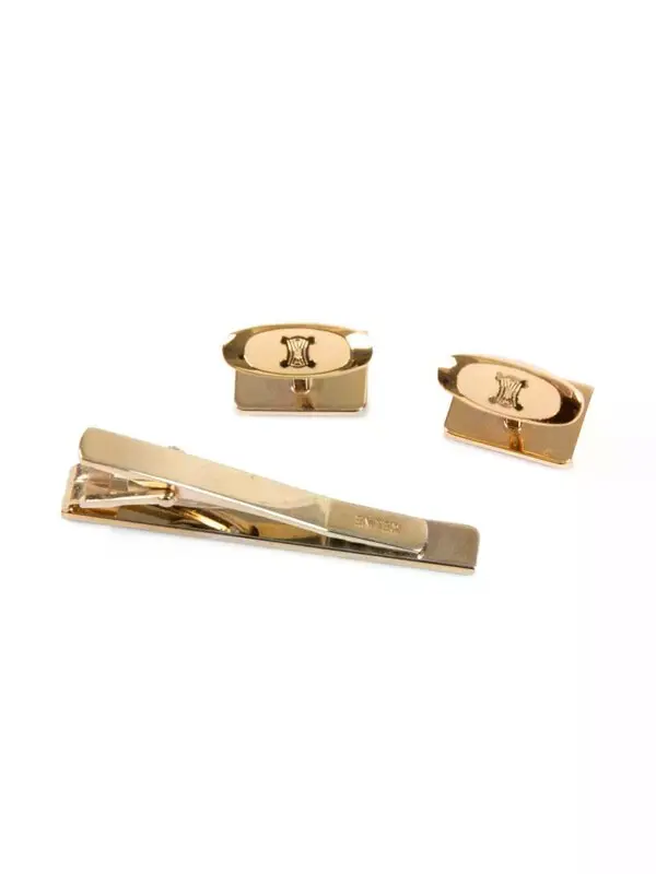 Celine 1990s Triomphe Cufflinks Set