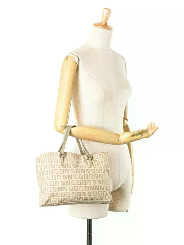 Fendi Zucchino Canvas Tote Bag - Brown