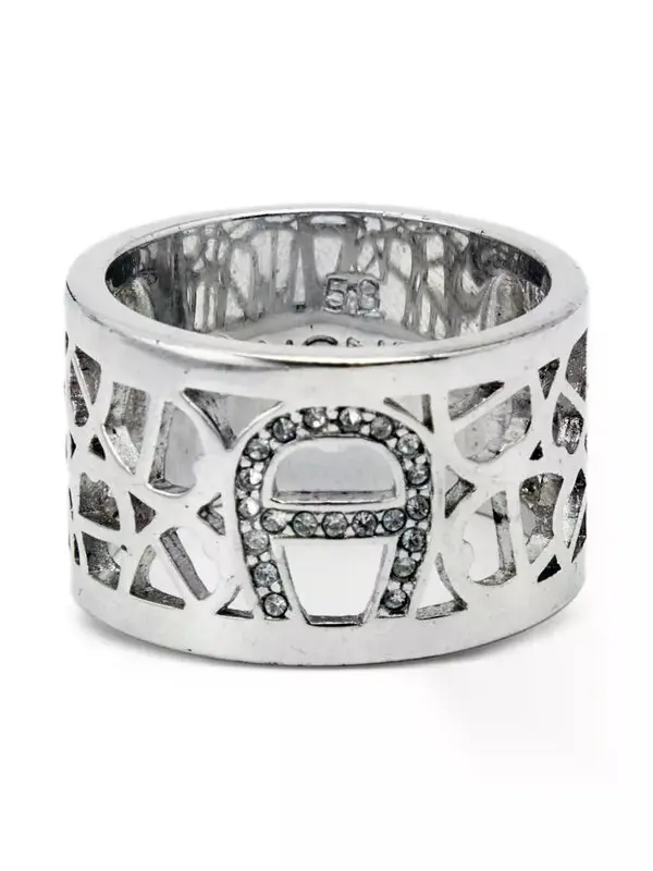 AIGNER 2024 Crystal Logo Ring