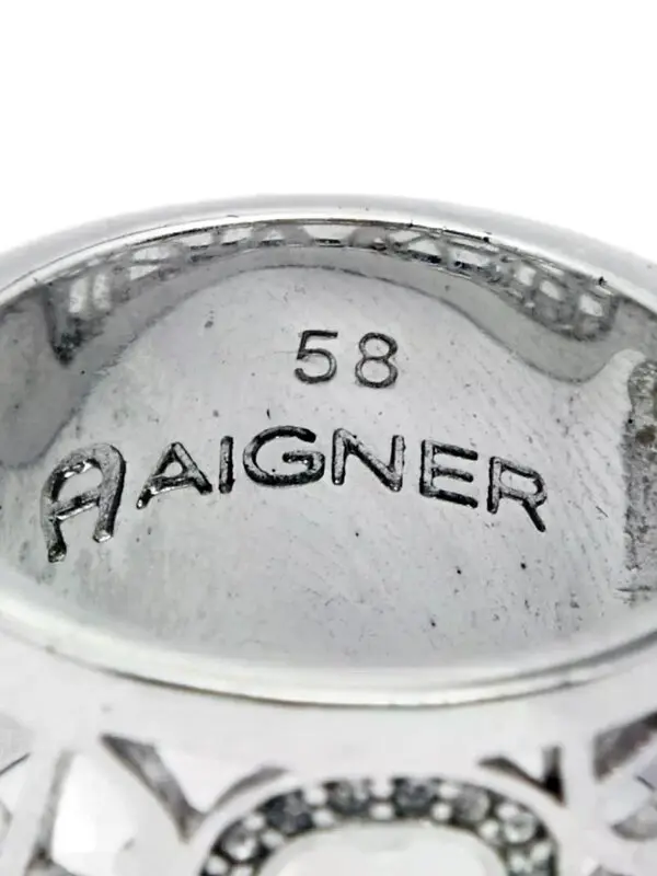 AIGNER 2024 Crystal Logo Ring
