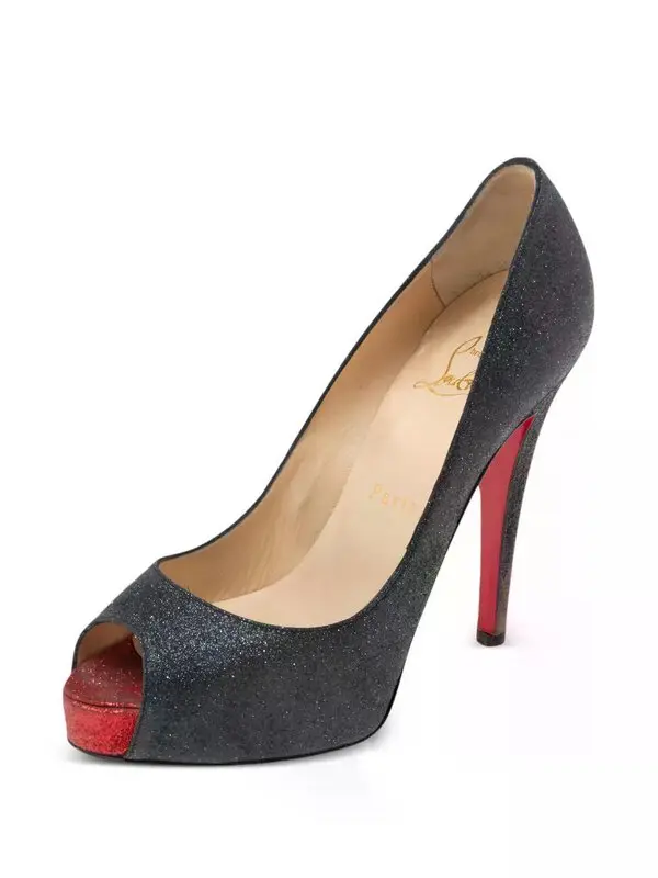 CHRISTIAN LOUBOUTIN 115mm Glitter-embellished Heels - Black