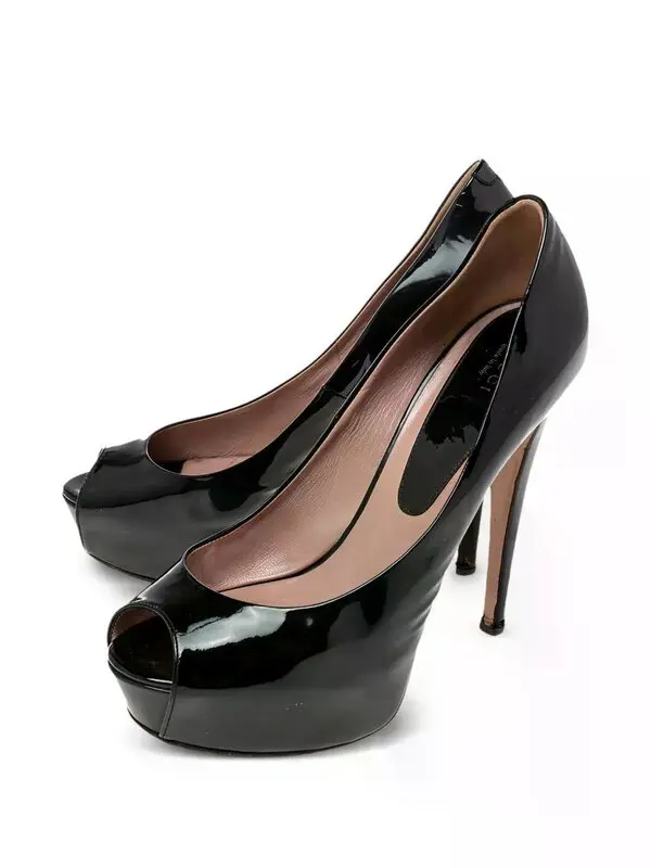Gucci 135mm Leather Pumps - Black