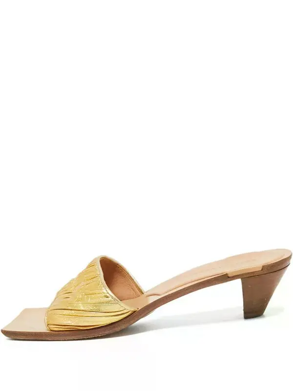 Bottega Veneta 50mm Leather Sandals - Gold