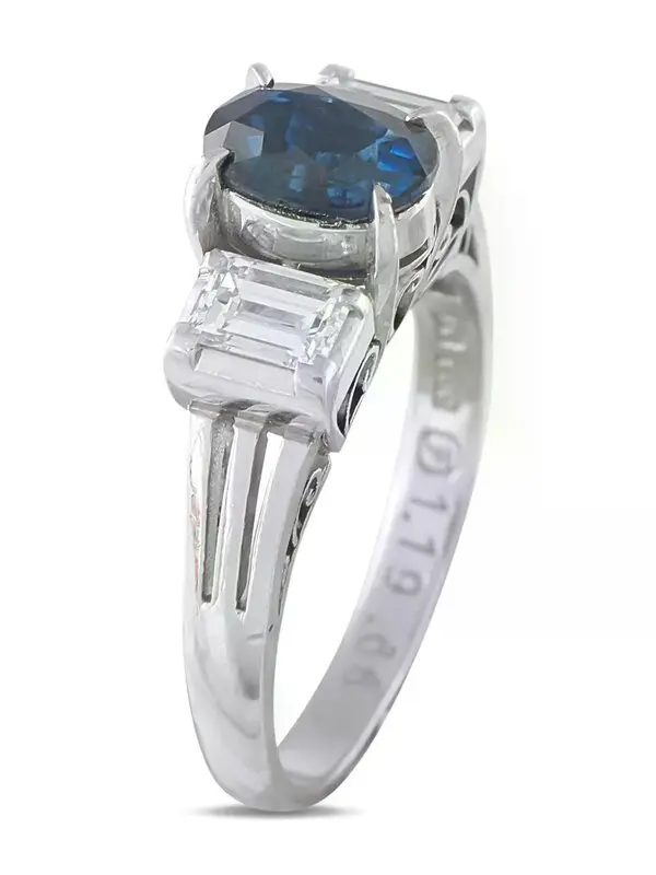 LB EXCLUSIVE Platinum Diamond And Sapphire Ring