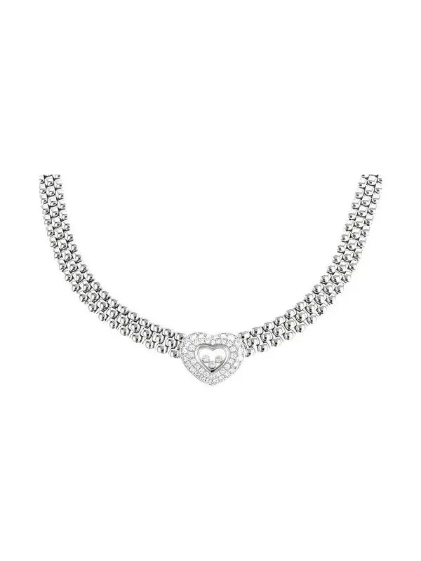 Chopard White Gold Happy Diamonds Necklace - Silver