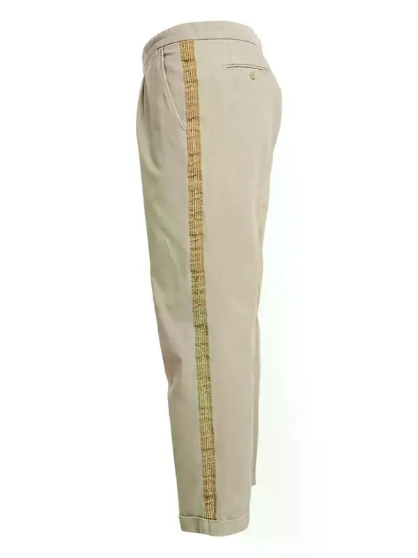Palm Angels Gabardine Stripe-detail Trousers